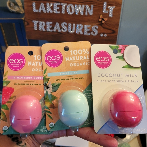 eos | Makeup | New Lot 3 Eos Lip Balm Super Soft Shea Tastes So Good ...